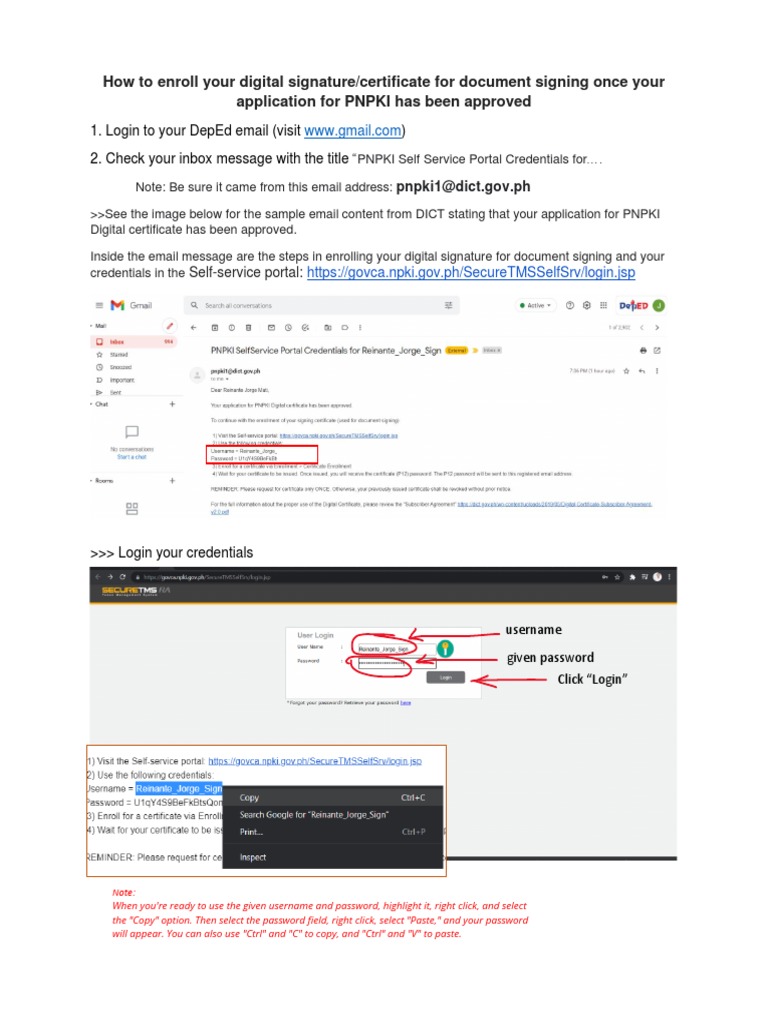 How To Enroll Your Digital Signature | PDF | Password | Cryptography