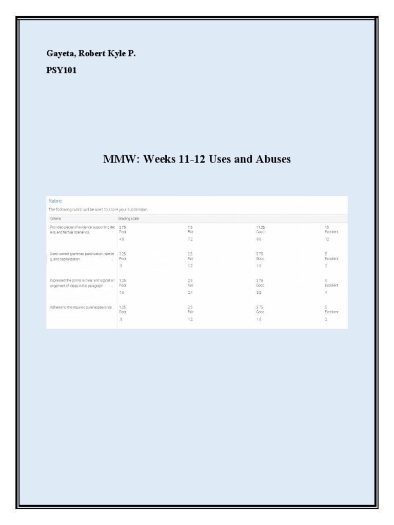 GAYETA, Robert Kyle P. MMW Weeks 11-12 Uses and Abuses | PDF | Statistics | Science