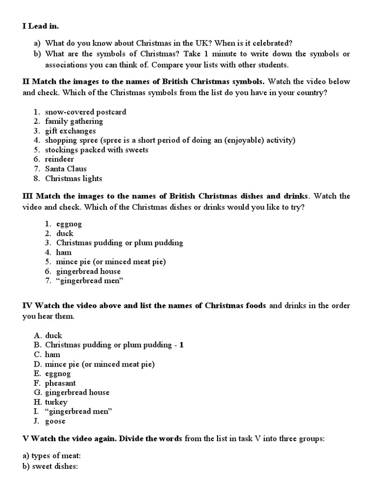 Traditional British Christmas Foods CLT Communicative Language Teaching ...