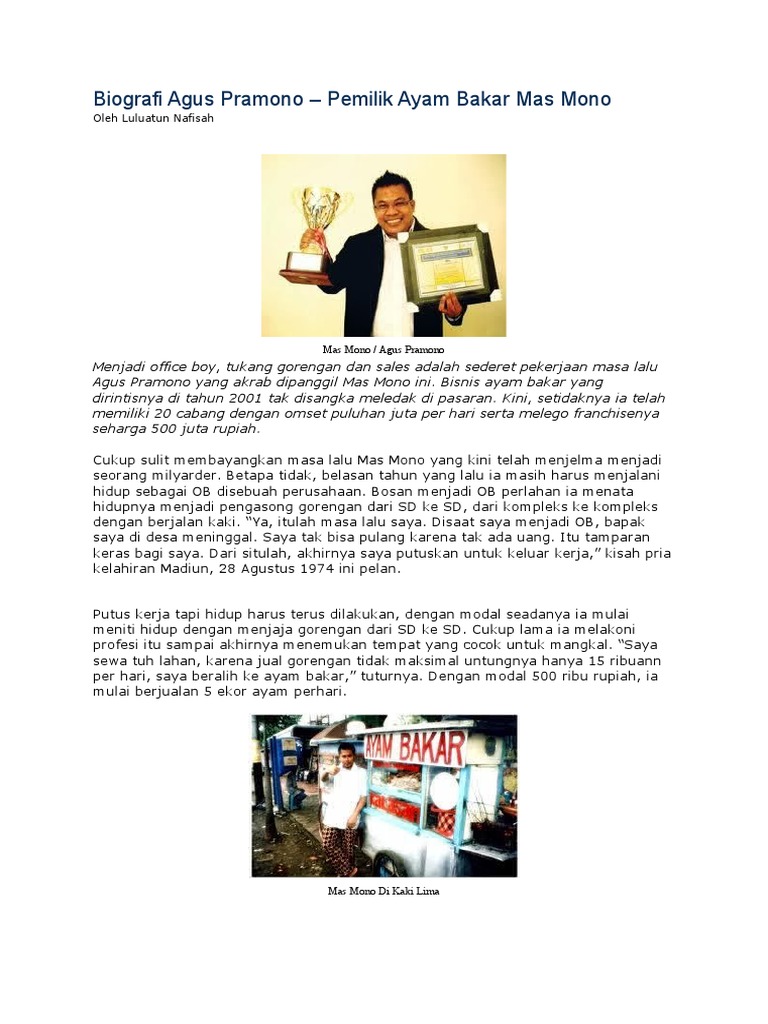 Biografi Agus Pramono | PDF