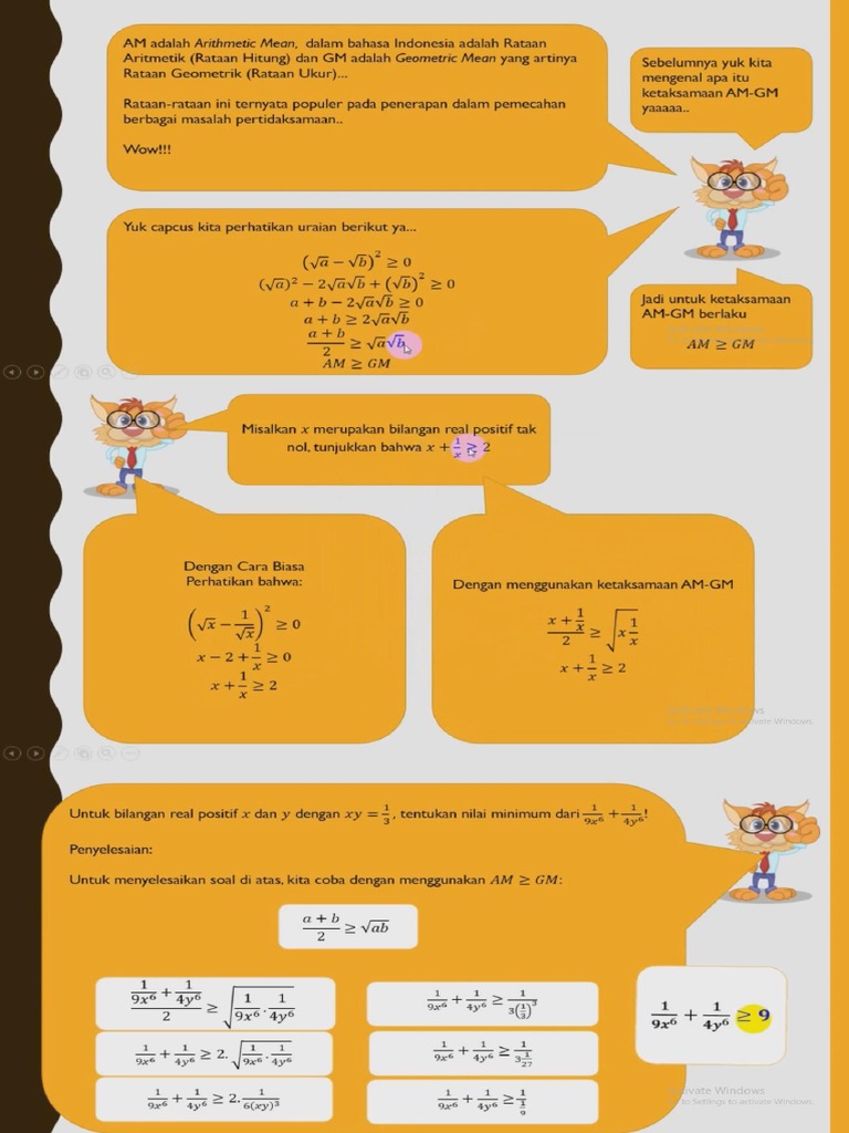 Aljabar, Ketaksamaan QM AM GM HM | PDF