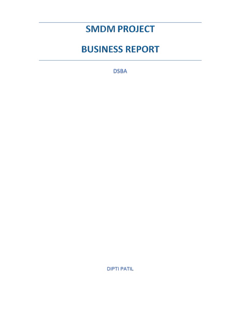 SMDM Project Report Dipti | PDF | P Value | Statistical Significance