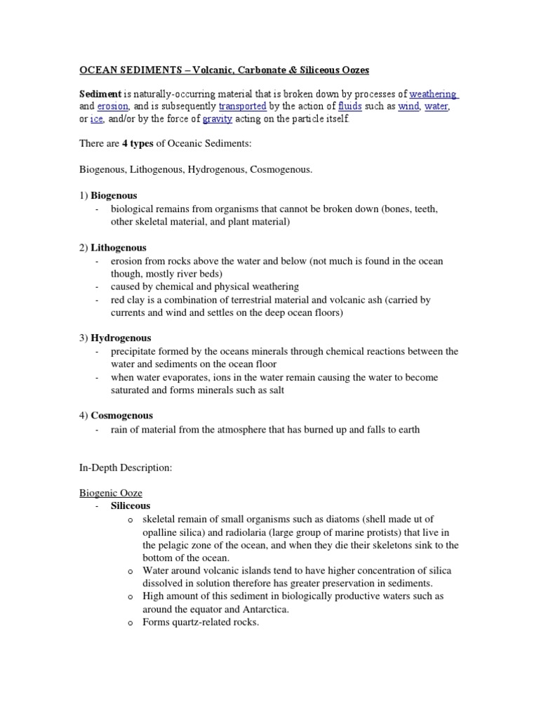 Ocean Sediments | PDF | Science & Mathematics