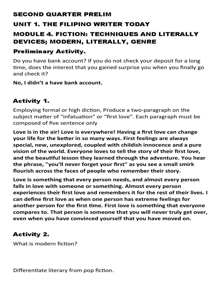 Creative Writing - 2nd Q. Prelim | PDF | Monologue | Comedy