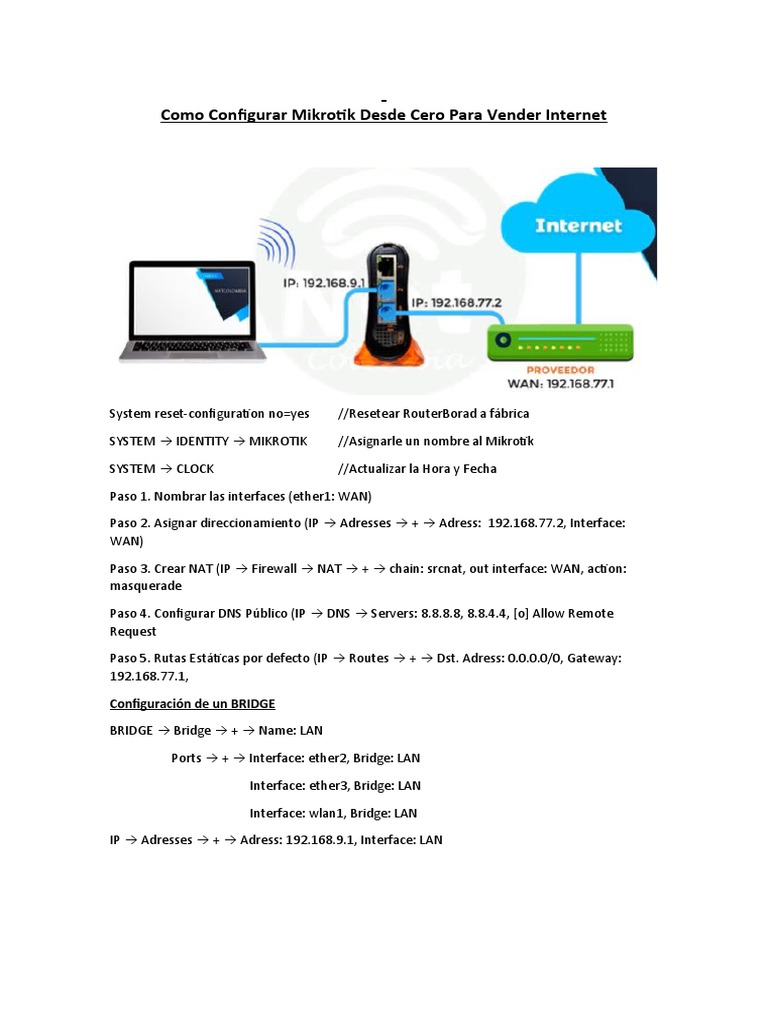 Como Configurar Mikrotik Desde Cero para Vender Internet | PDF ...