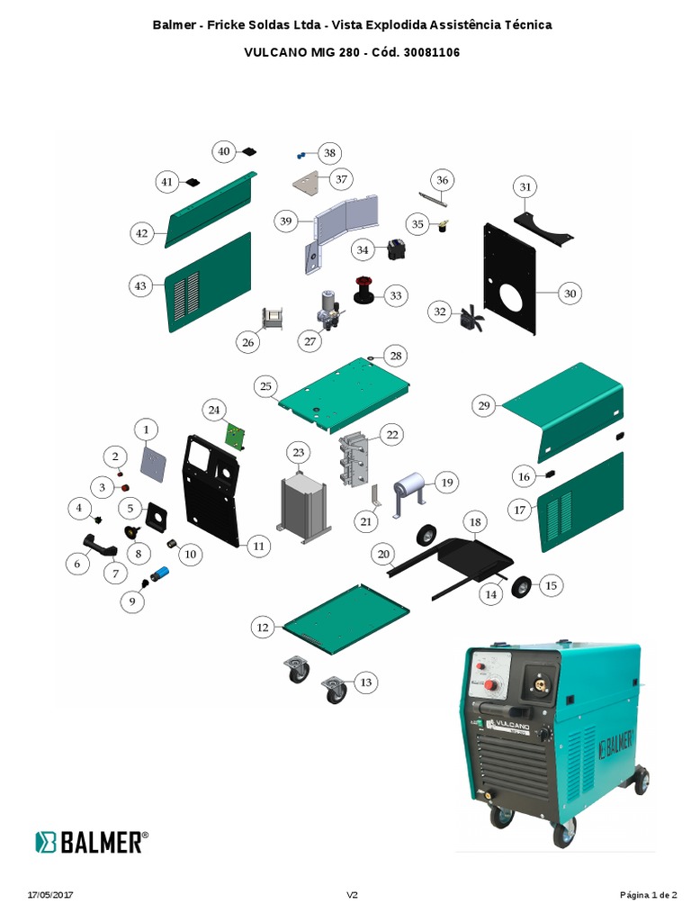 Vista Explodida Vulcano MIG 280 v2 | PDF