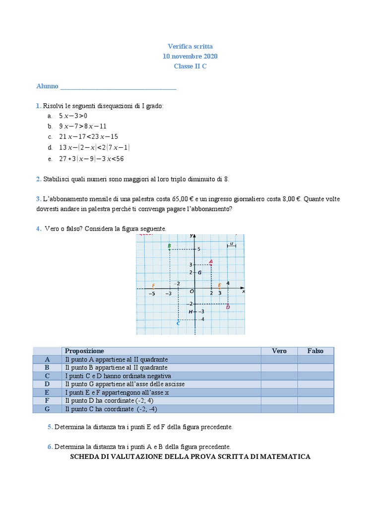 Verifica Scritta | PDF