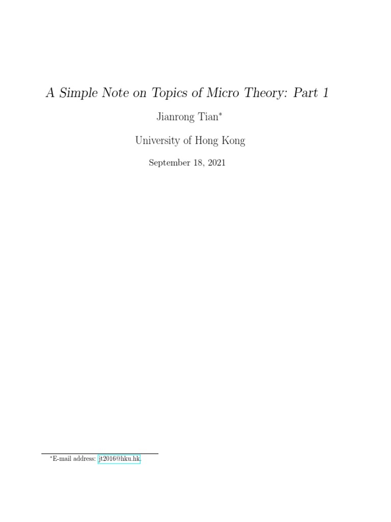 A Simple Note On Topics of Micro Theory | PDF | Mathematics ...