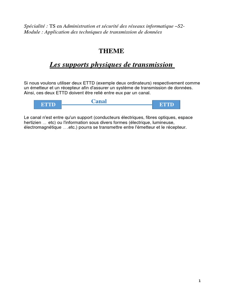 Support Physique de Transmission | PDF | Fibre optique | WiMAX