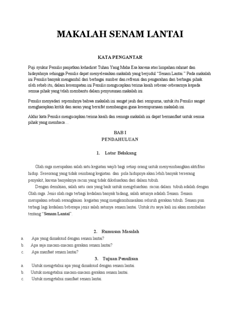 Makalah Senam Lantai | PDF