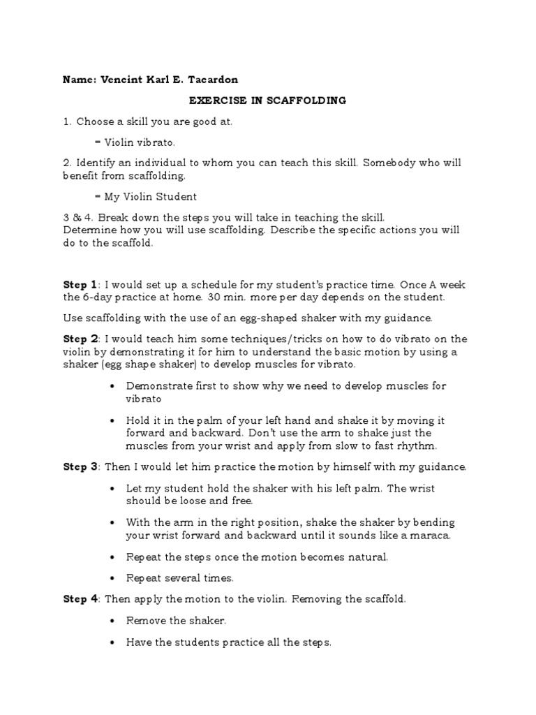 Exercise in Scaffolding | PDF