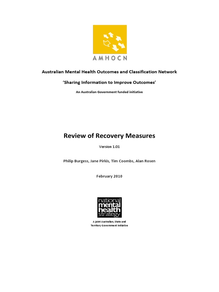 Review of Recovery Measures: Identifying Potential Instruments for ...
