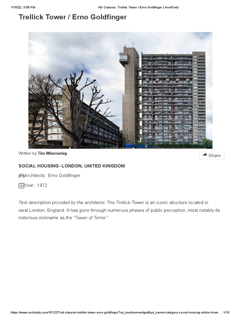 Iconic Brutalist Tower: An Analysis of the Trellick Tower in London ...