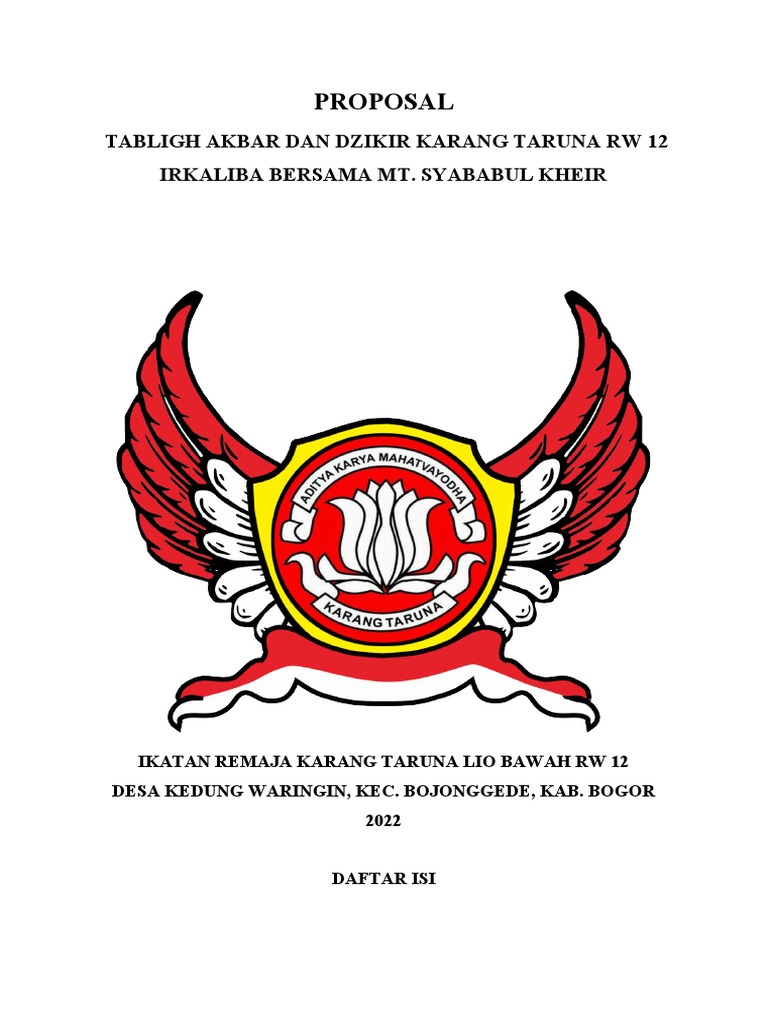 Proposal TABLIGH AKBAR Karang Taruna RW 12 | PDF