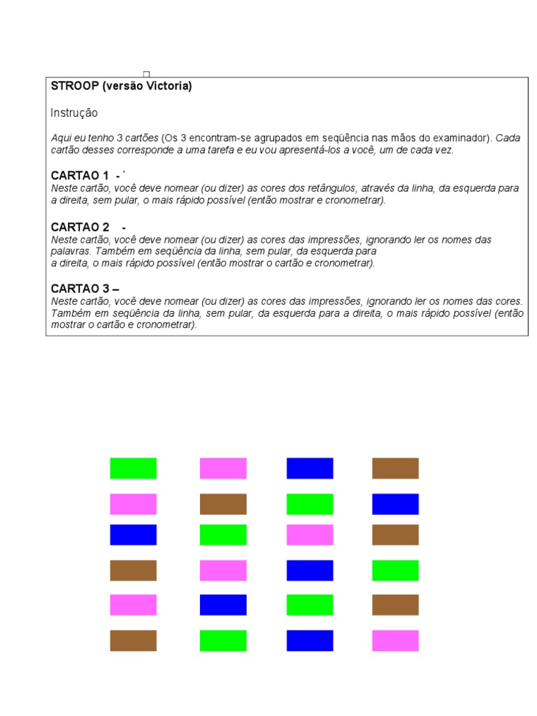 Stroop Teste | PDF