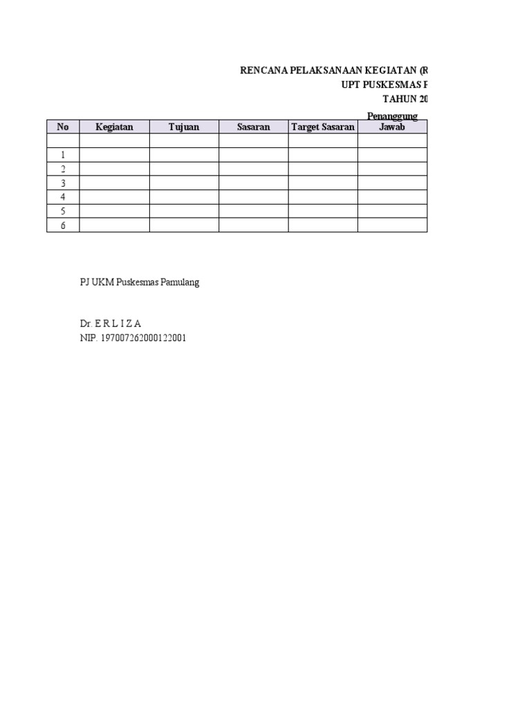 RPK Program Anak | PDF