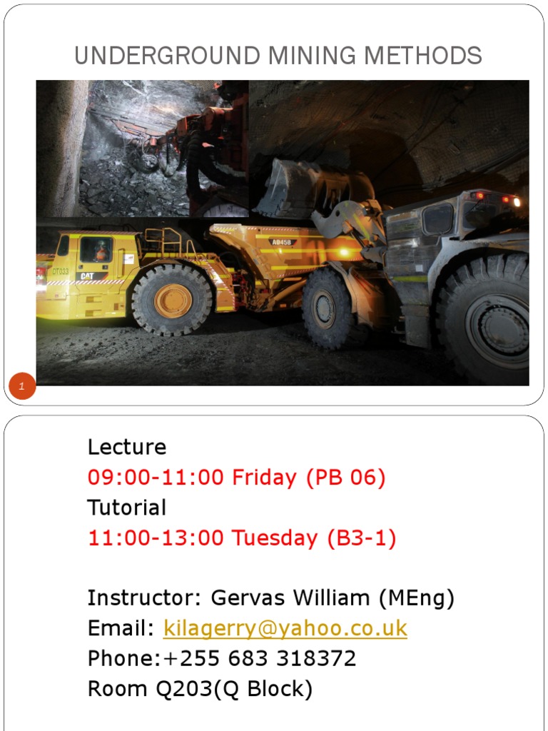 Underground Mining Methods Overview | PDF | Mining | Geology