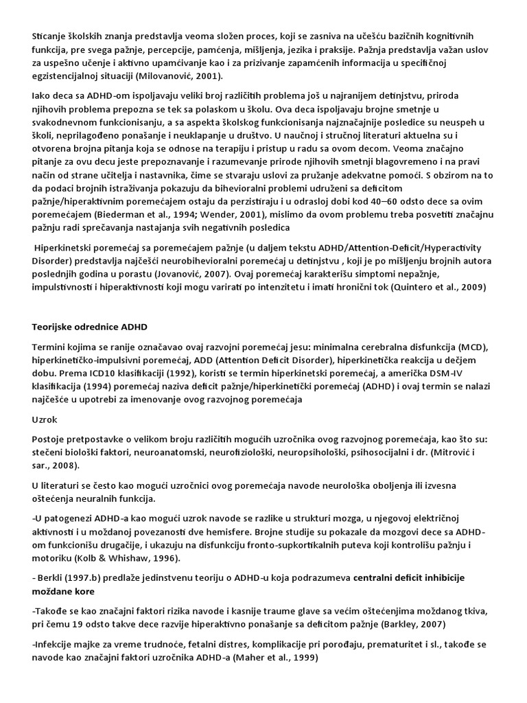 7.hiperkinetski Poremecaj | PDF