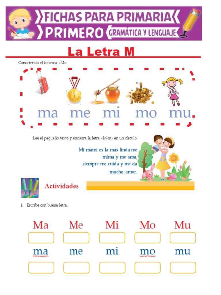 La Letra M para Primer Grado de Primaria | PDF
