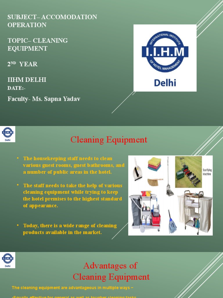 Cleaning Equipment Final | PDF | Vacuum Cleaner | Housekeeping