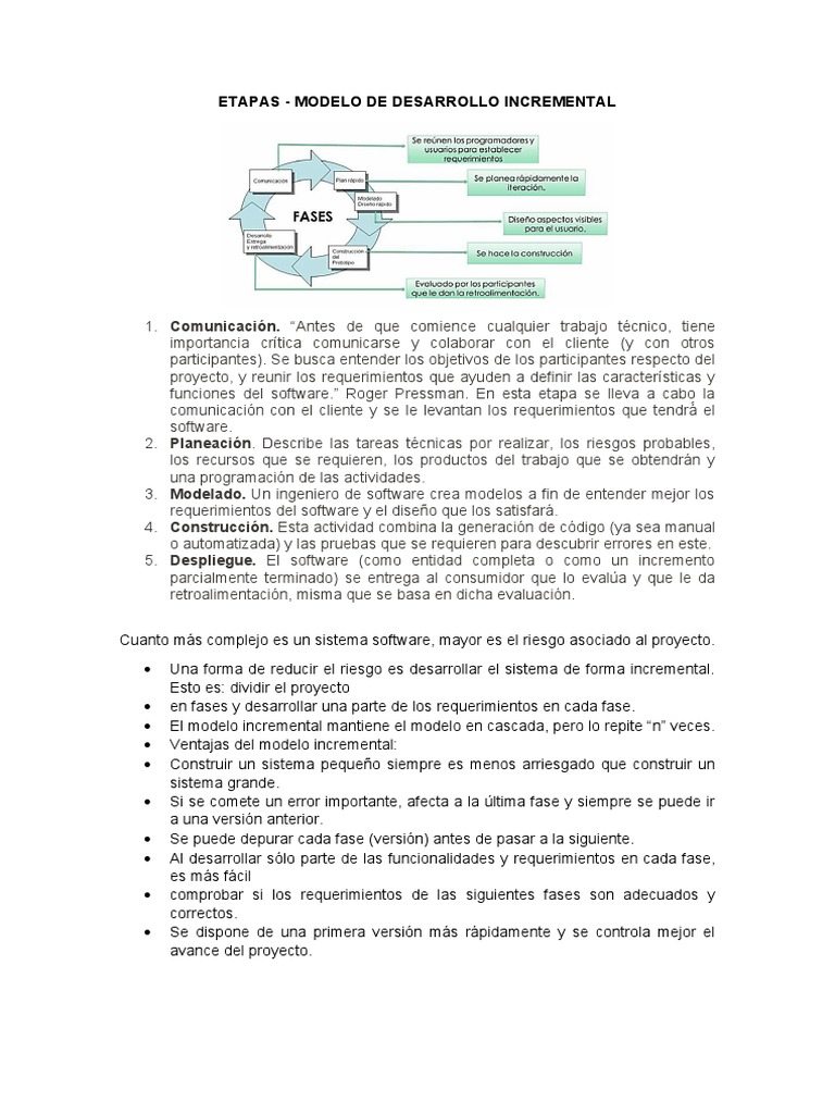 Wiki1 Etapas Modelo Incremental | PDF | Software | Scrum (desarrollo de ...