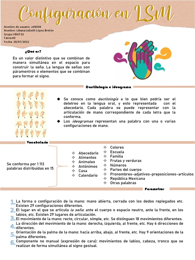 Configuración De Lsm Pdf Lenguaje De Señas Cognición