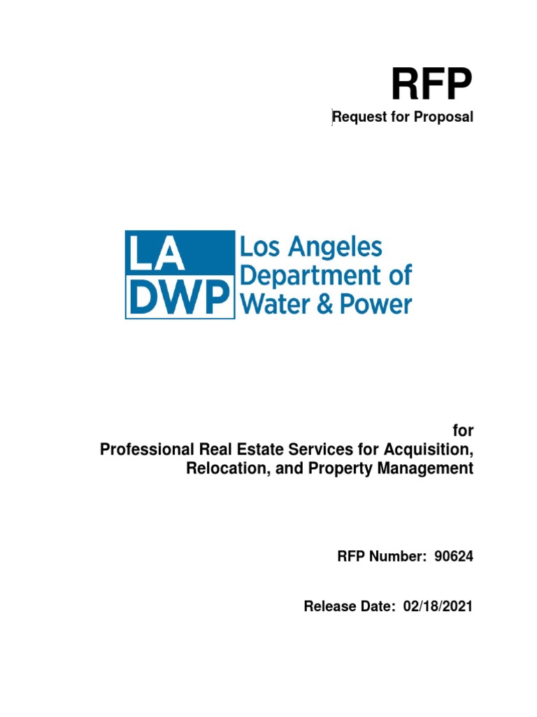 LADWP Final RFP 90624 | PDF | Request For Proposal | Real Estate Broker