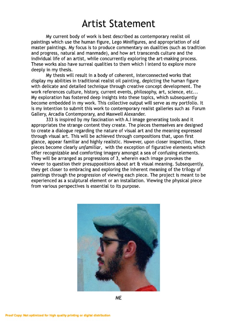 Artist Statement | PDF | Paintings | Aesthetics