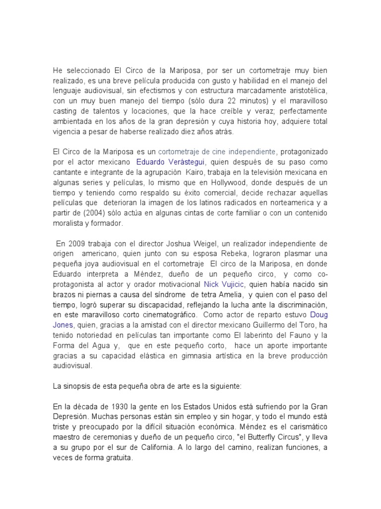 La Metafora Del Circo de La Mariposa | PDF
