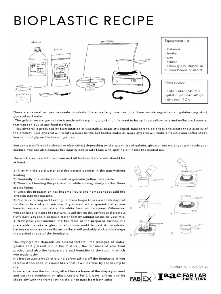 Bioplastic Recipe | PDF | Glycerol | Materials