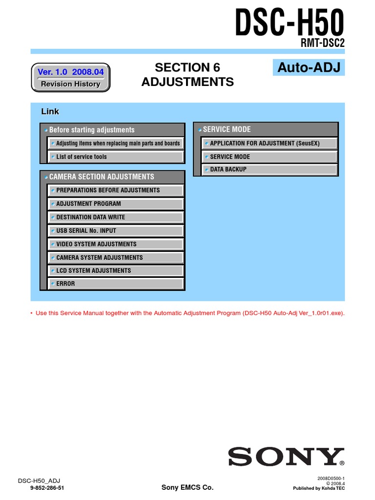 Auto-ADJ: Section 6 Adjustments | PDF | Camera | Usb
