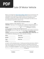 Open Deed of Sale of A Motor Vehicle | PDF | Written Communication ...