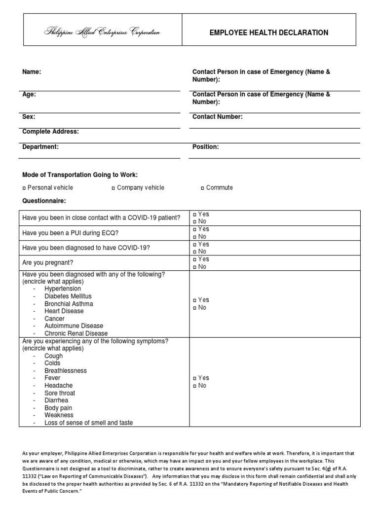 Ensuring Workplace Safety Through Health Screening and Transparency ...