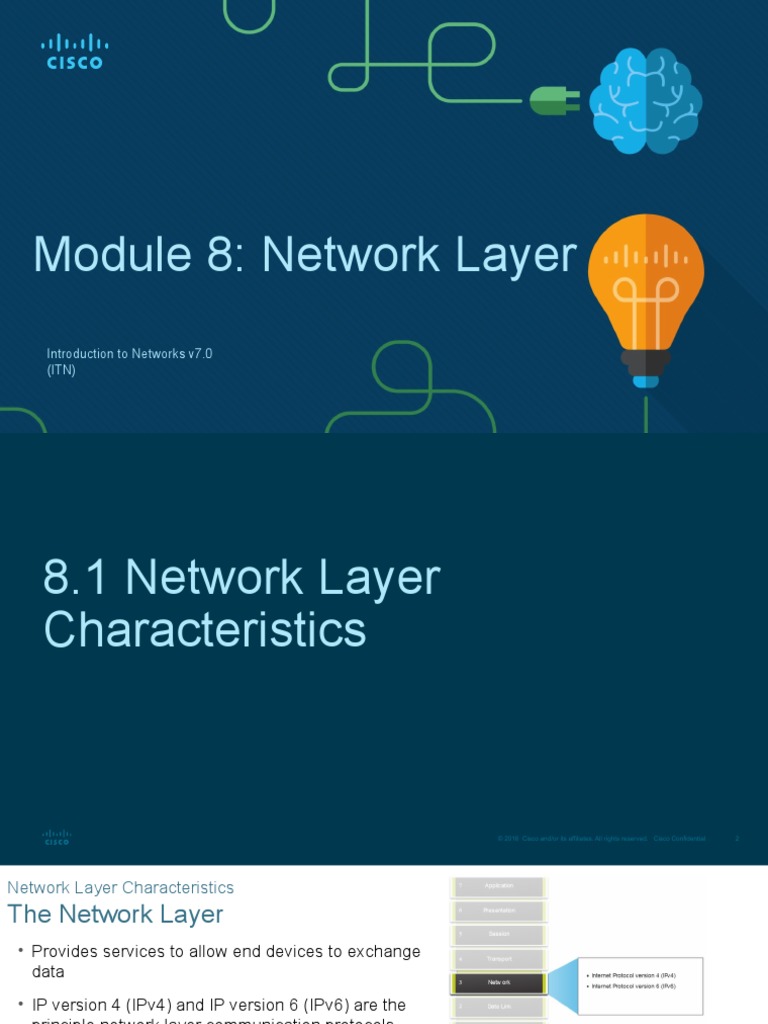 Module 8: Network Layer: Introduction To Networks v7.0 (ITN) | PDF | Internet Protocols | I Pv6
