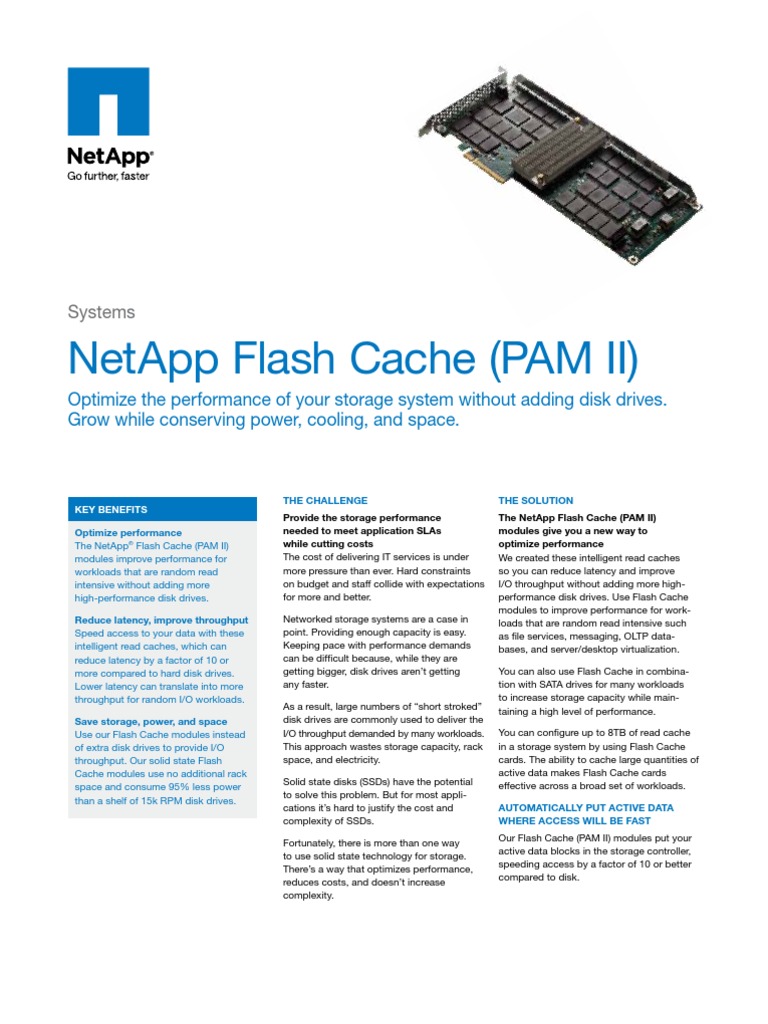 NetApp Flash Cache Pam II | PDF | Cache (Computing) | Solid State Drive