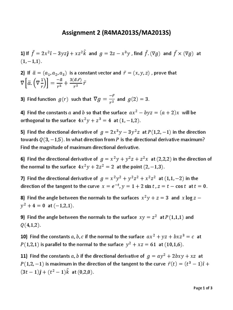 Assignment 2 | PDF | Derivative | Theoretical Physics