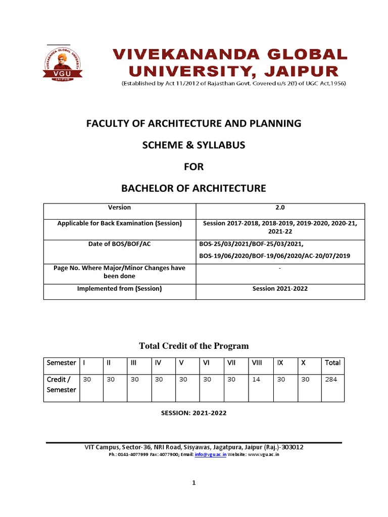 Syllabus B.arch-2021-2022 | PDF | Building Materials | Force