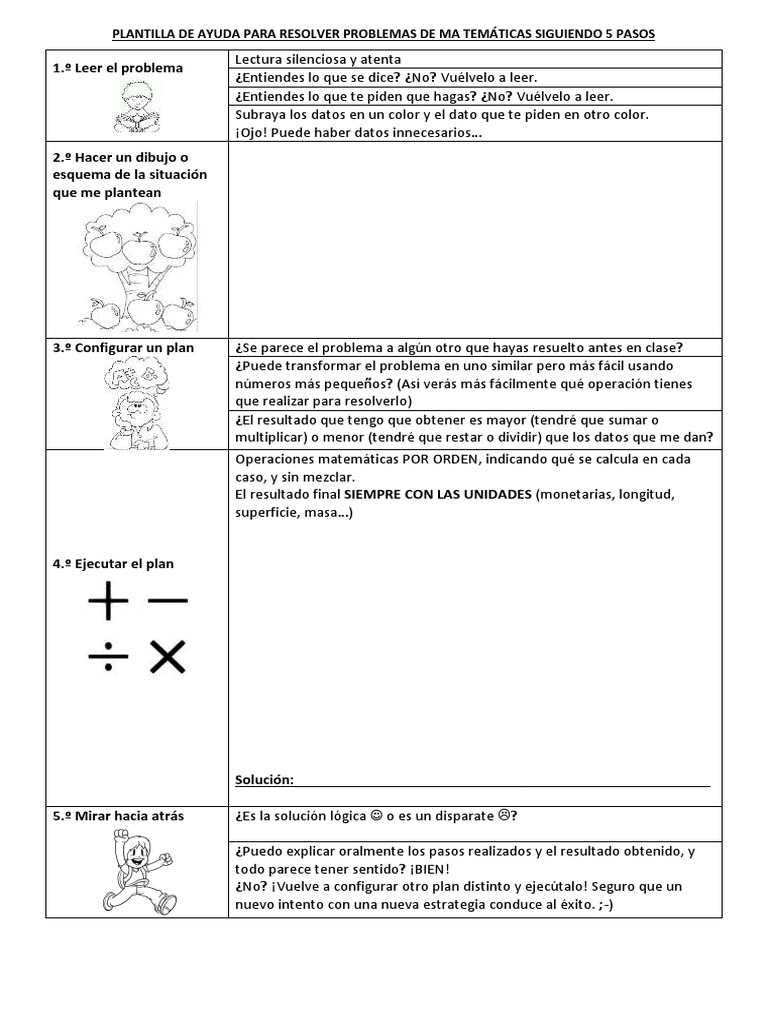 Plantilla de Resolución de Problemas | PDF | Matemáticas