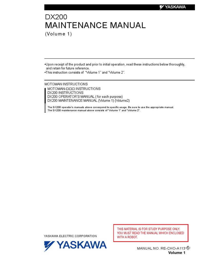 DX200 Maintainence | PDF | Input/Output | Electrical Network