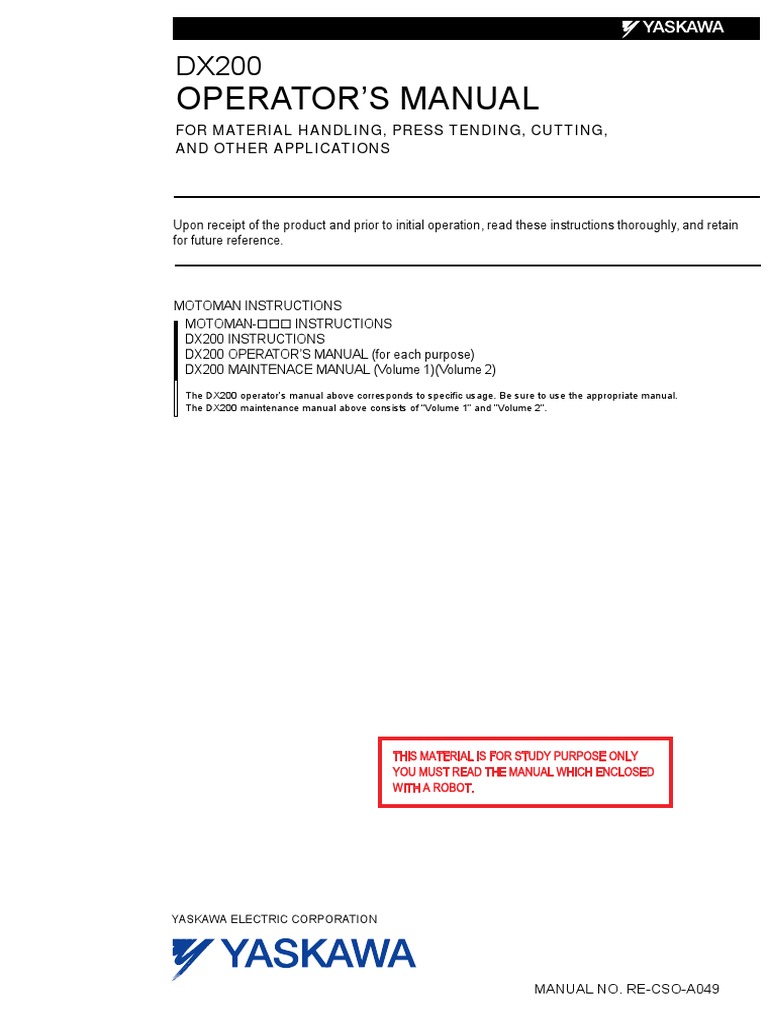 DX200 Operator's Manual Overview | PDF | Subroutine | Menu (Computing)