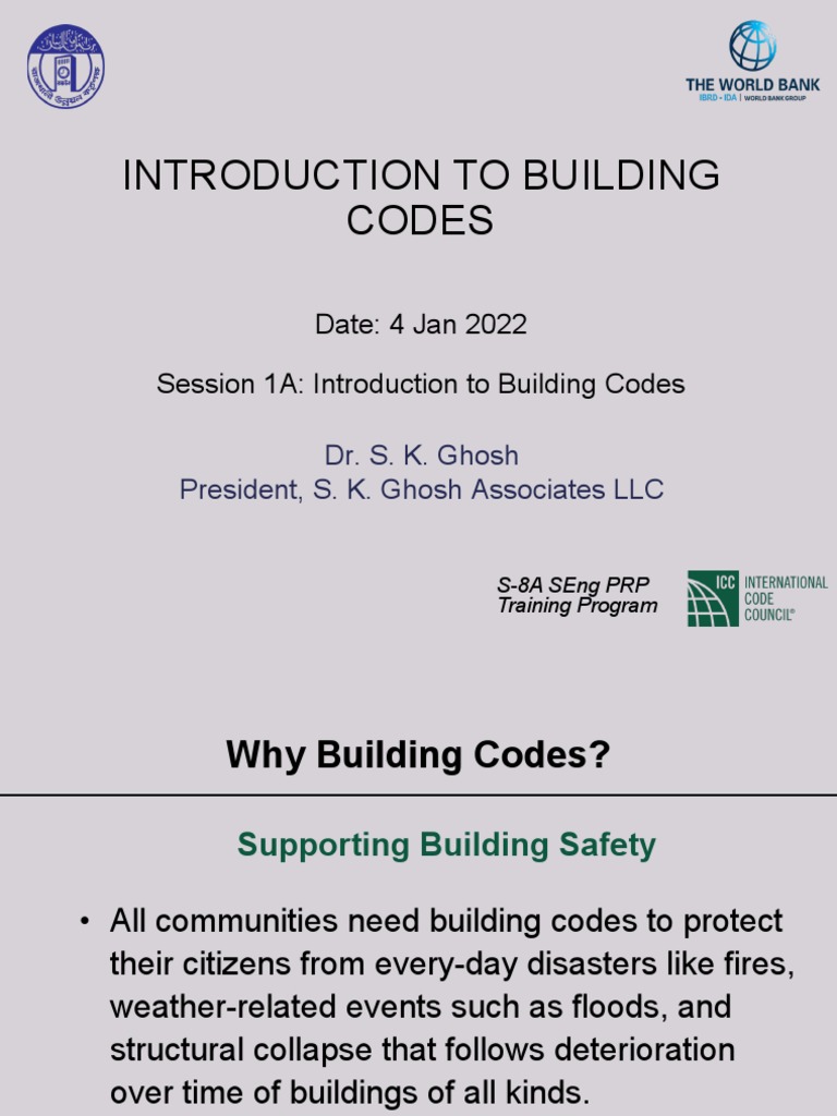 S - 1 - Introduction To Building Codes and Overview of BNBC | PDF ...