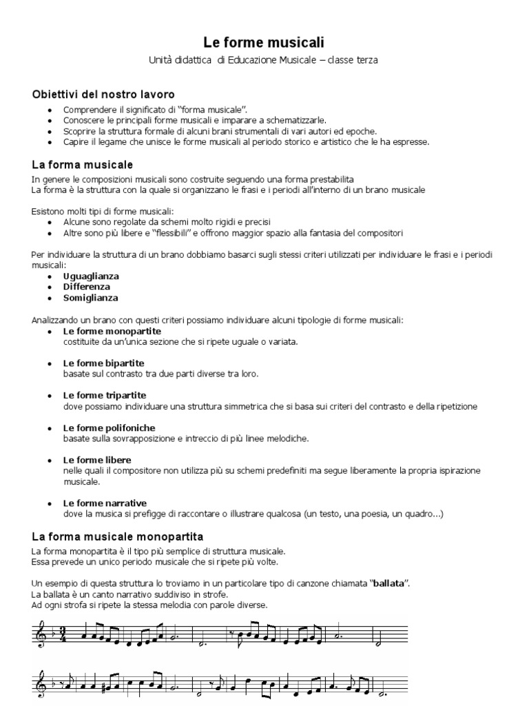 Le Forme Musicali | PDF