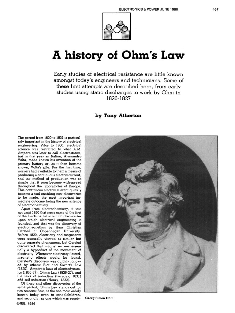 Atherton, Tony - A History of Ohm's Law | PDF