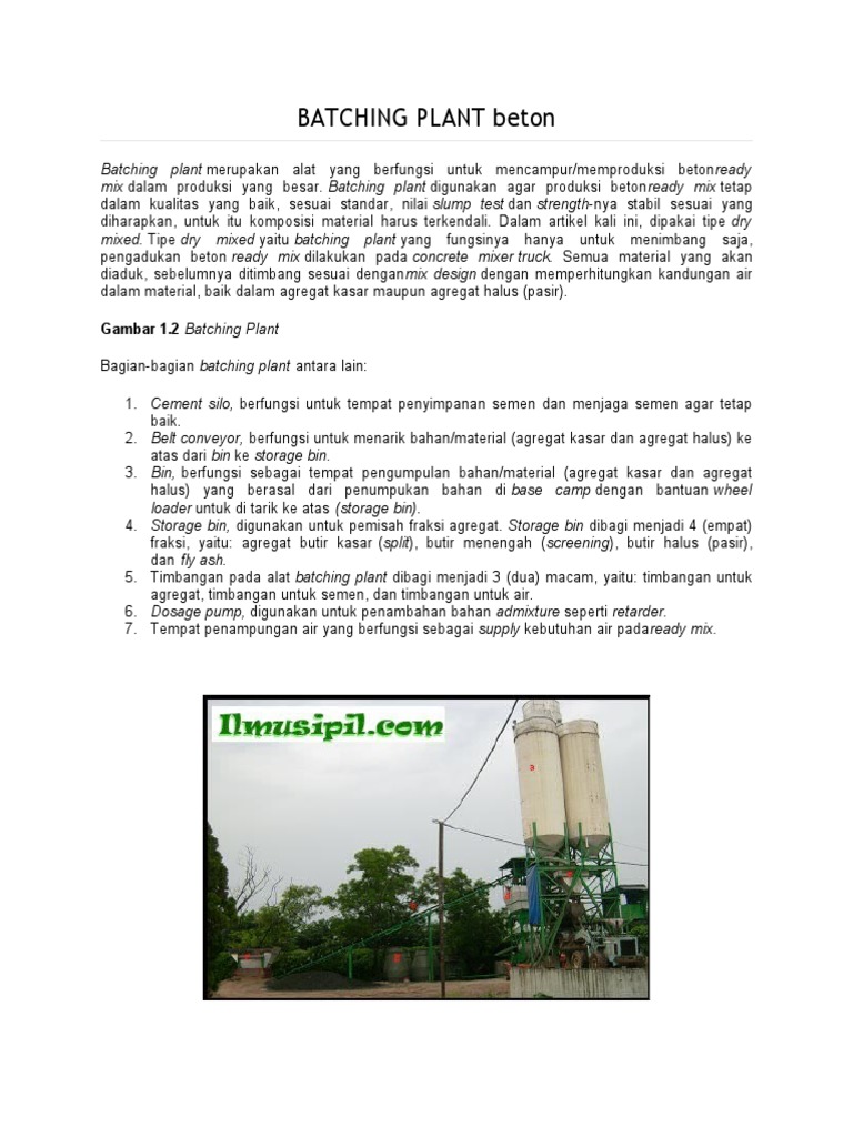 Batching Plant Beton | PDF