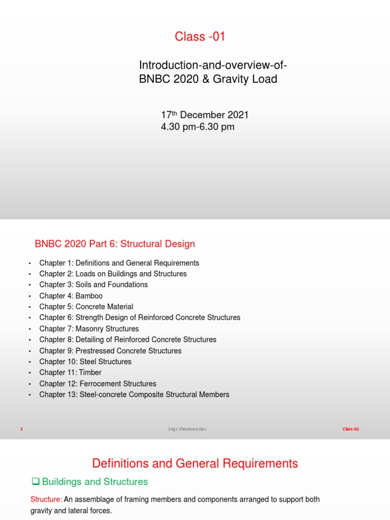 BNBC 2020: Structural Design Overview | PDF | Framing (Construction ...