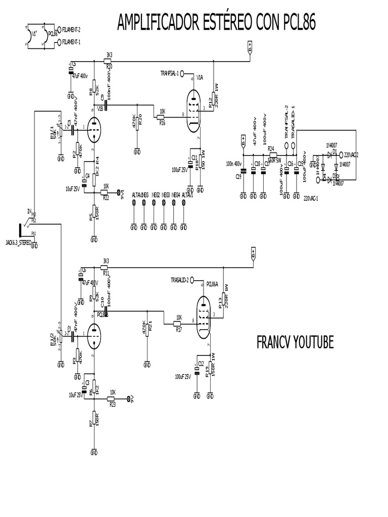 pcl86 Stereo Amp ESQUEMA | PDF