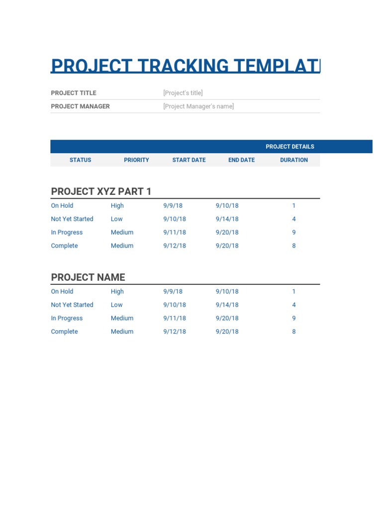 Project Tracking - Template - PGM | PDF | Business | Computing