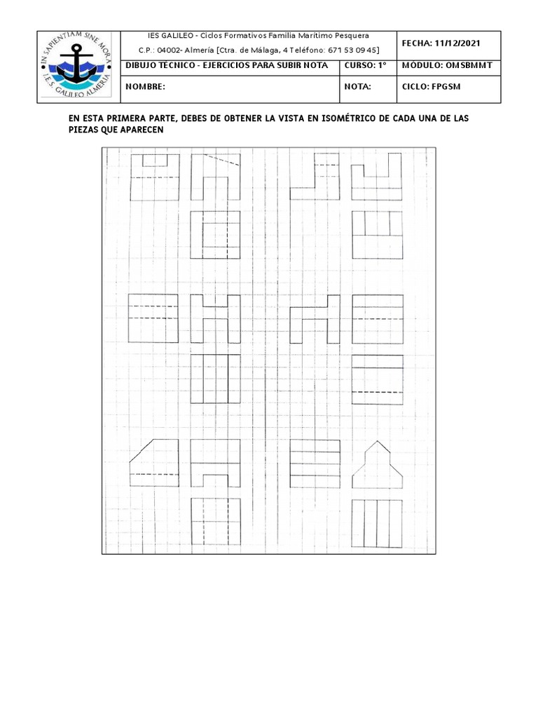 Ejercicios DT | PDF | Dibujo técnico | Dibujo