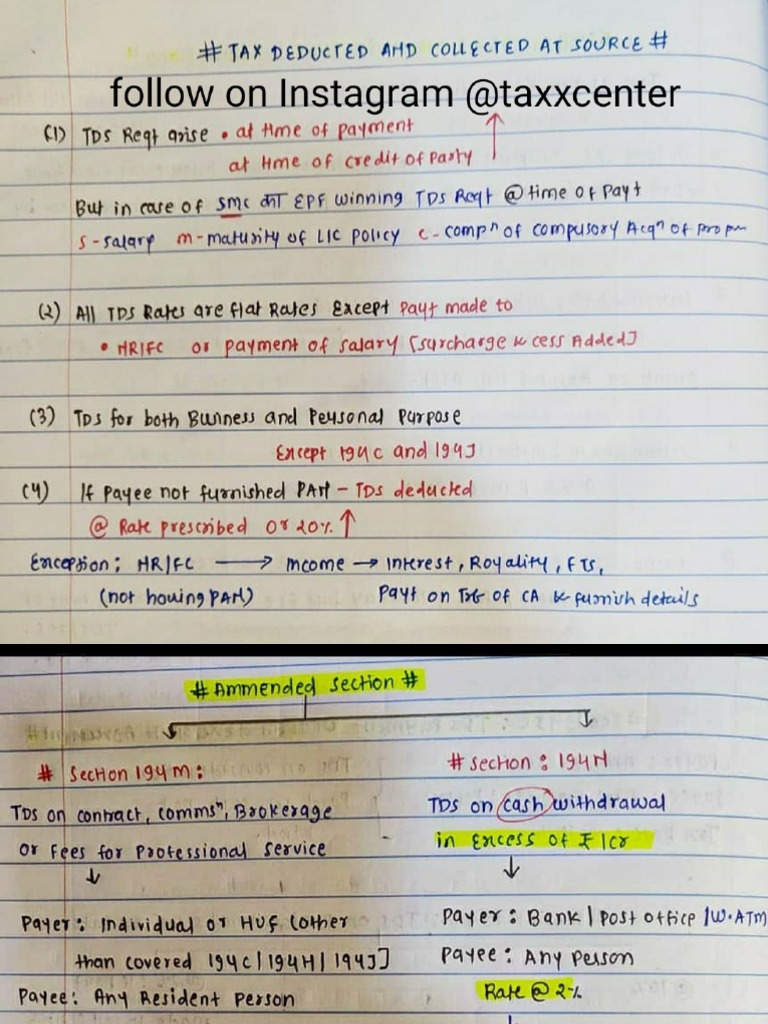 Tds Summary Notes | PDF