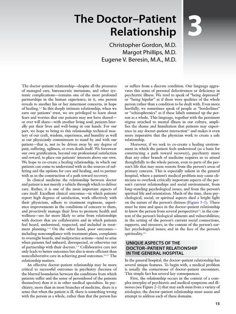 Doctor-Patient Relationship Insights | PDF | Psychiatry | Empathy